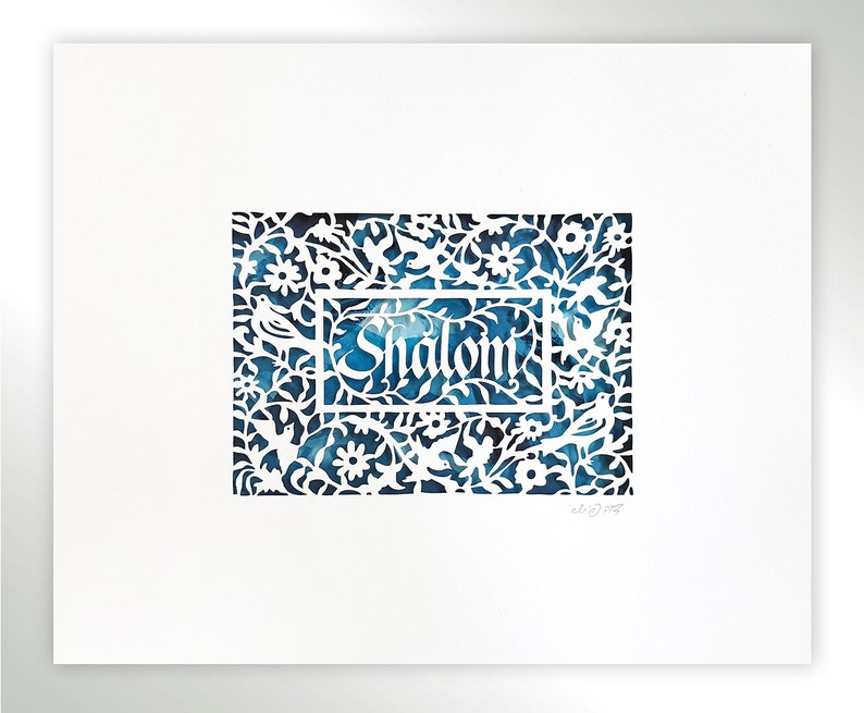 Shalom Sign Paper Cut Art Hello Goodbye Peace Hebrew Jewish - Etsy