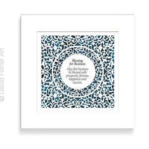 Business Blessing Wall Hanging Papercut, Good Luck Gift, Success New ...