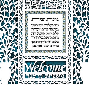 Personalized Welcome Jewish House/home Blessing Papercut, Family Name ...