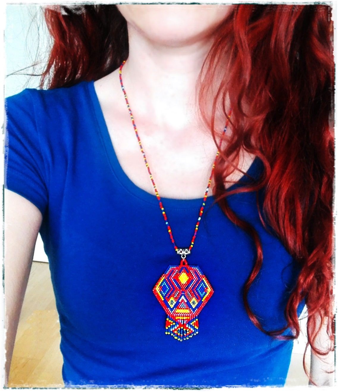 NATIVE AMERICAN Style Necklace Tribal Pendant With Fringe - Etsy Australia