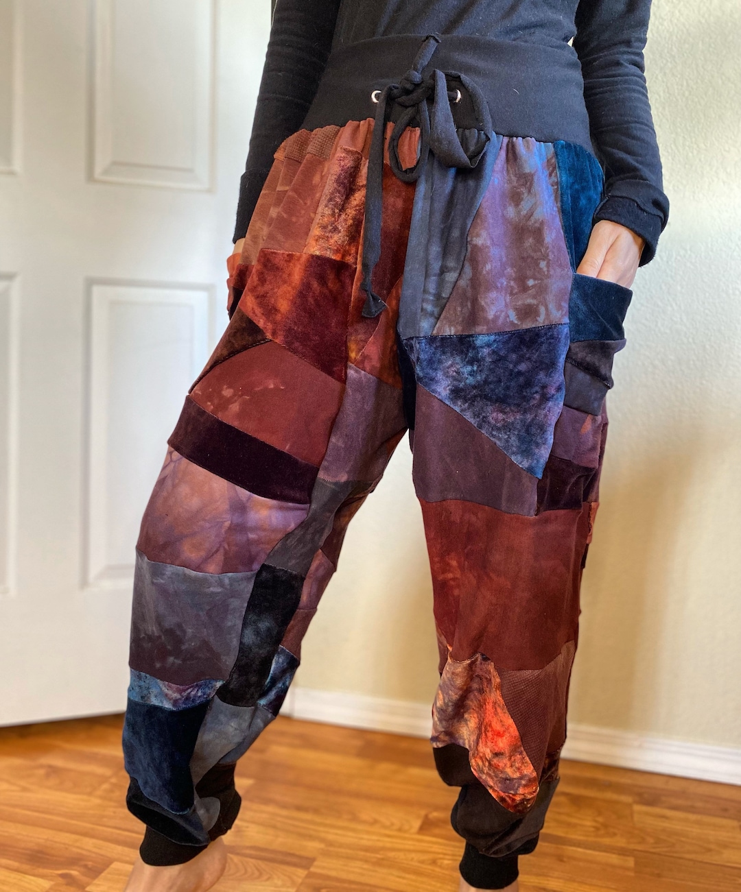 Made to Order - Patchwork - Baggy Pants With Pockets and Drawstring ...