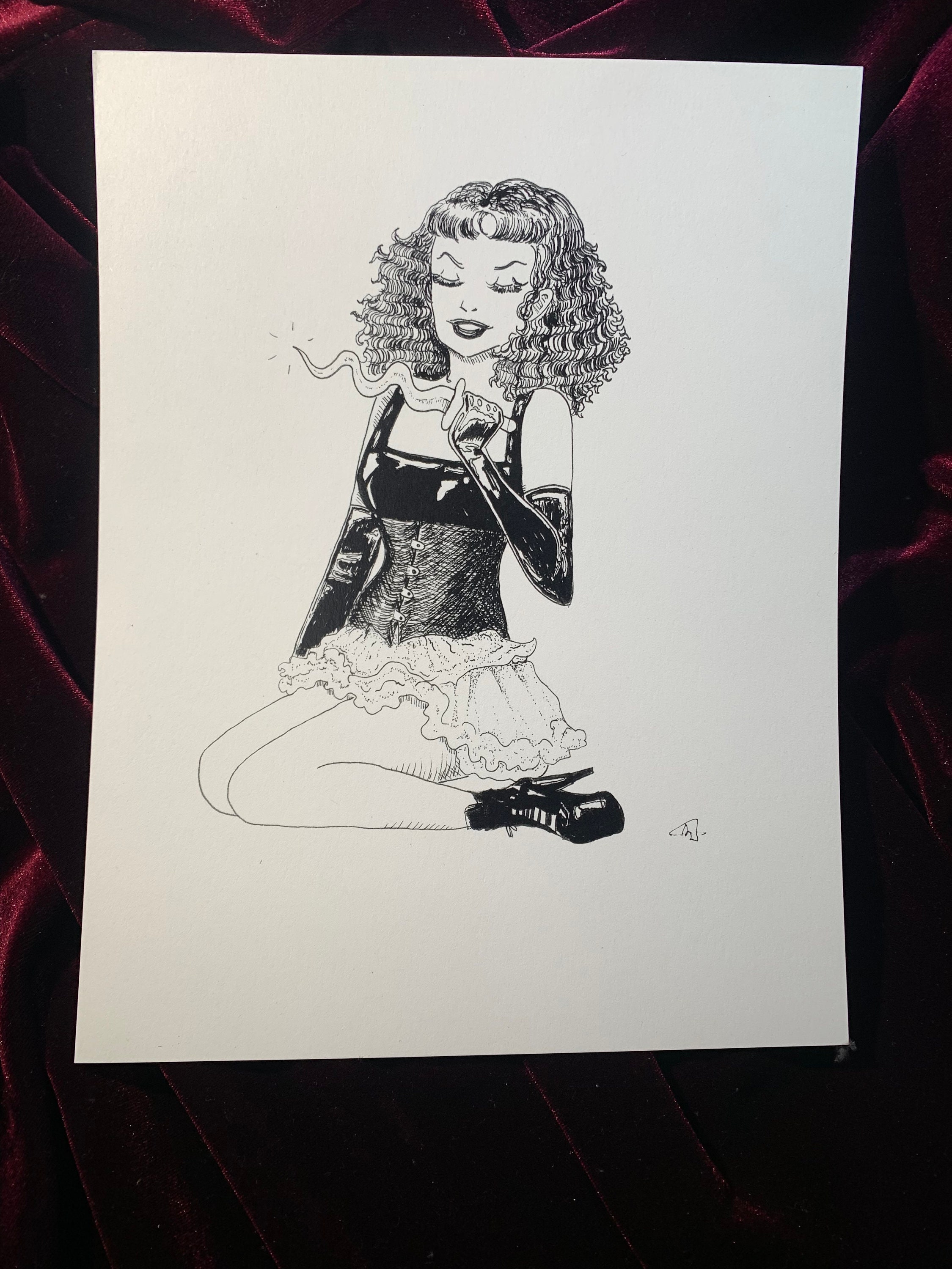 Stabbed in the Heart Print by Alina R / Woman With Knife, Betty Paige ...