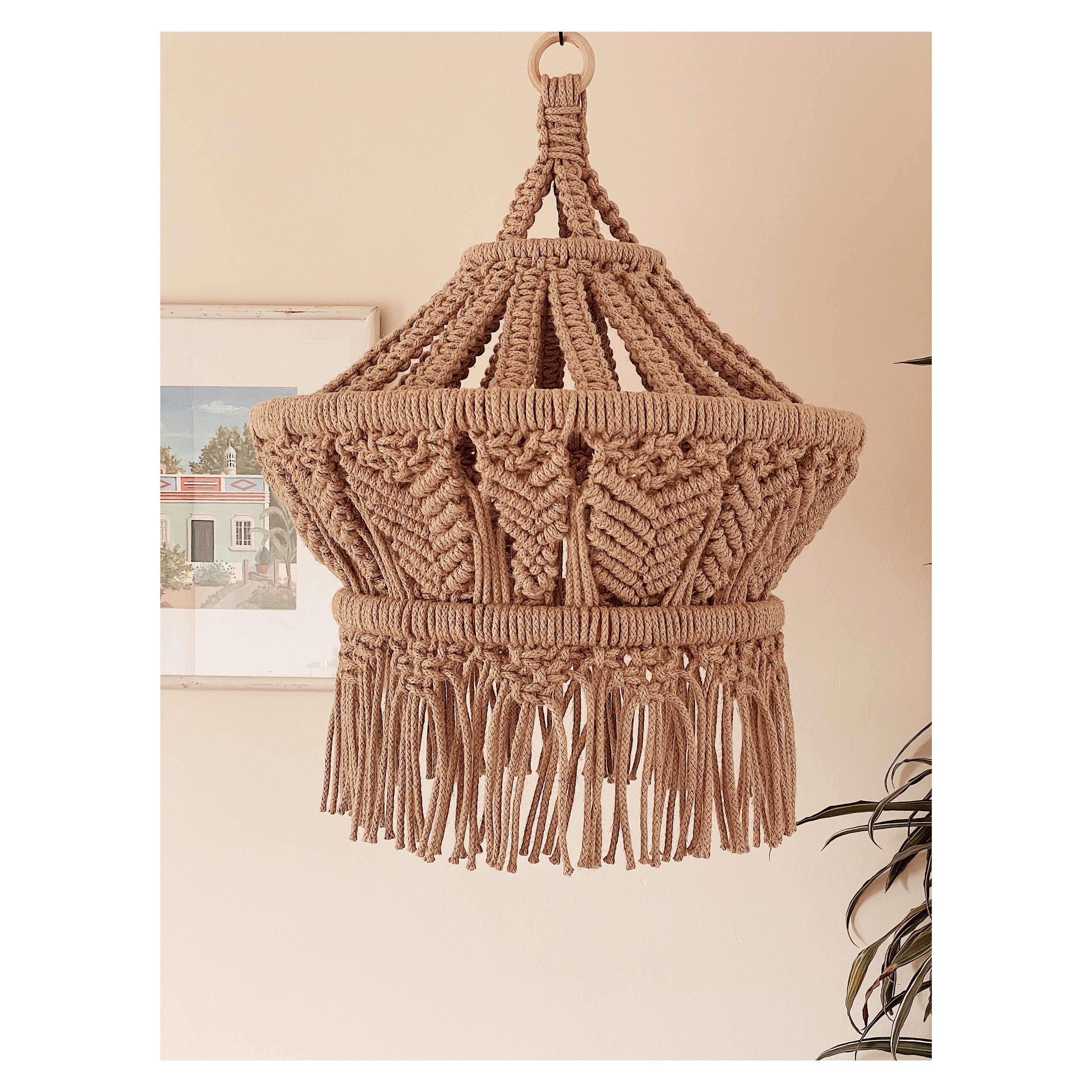 Macrame Chandelier, Macrame Lantern, Bohemian Chandelier, Macrame ...