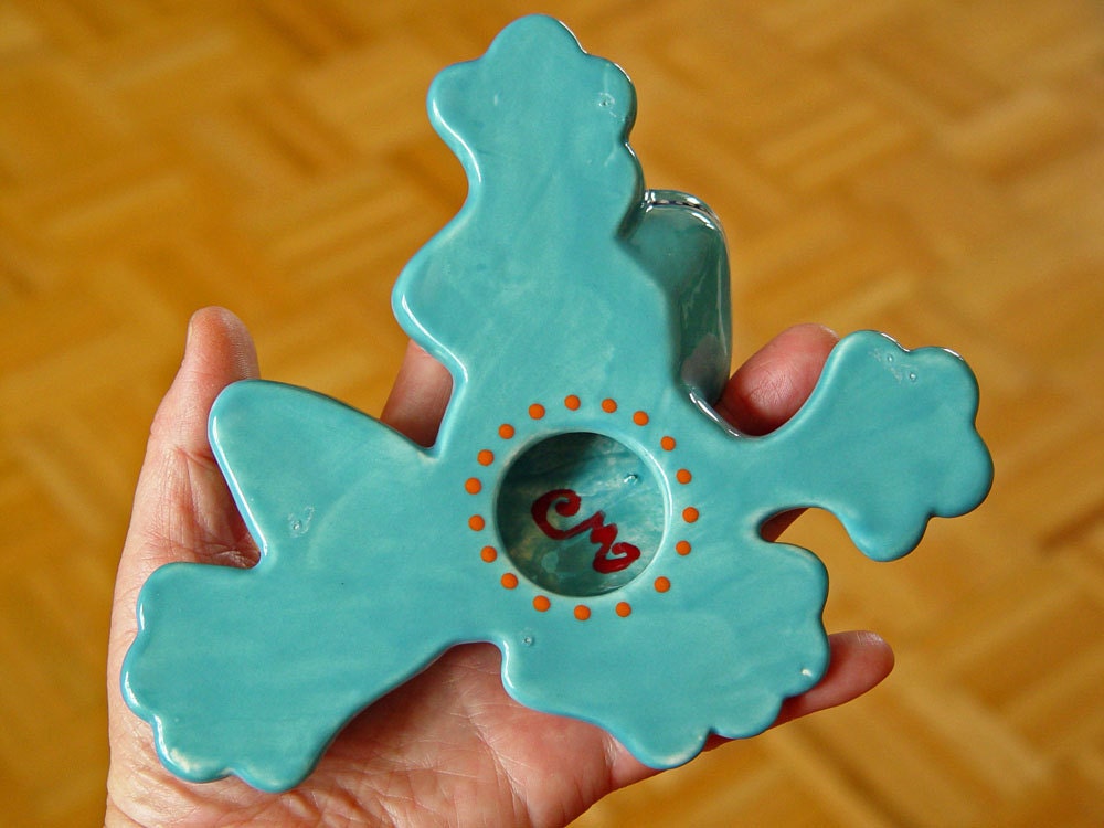 Hand-painted Blue Floral Ceramic Frog (wall Art) - Etsy