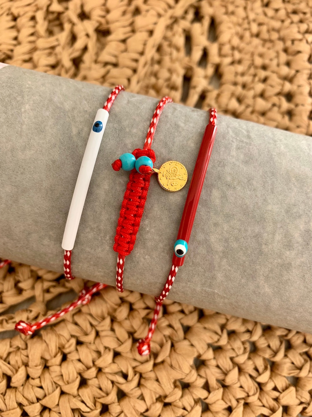 March Bracelet • Martaki • Μαρτάκι • Μάρτης • Greek Martis • Evil Eye ...