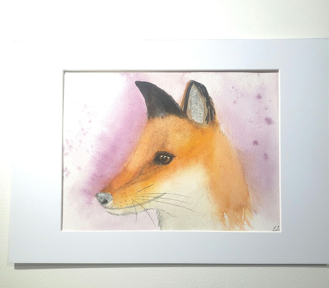 Fox Watercolor Artwork Original Hand-painted Fox Art Unique Wildlife ...