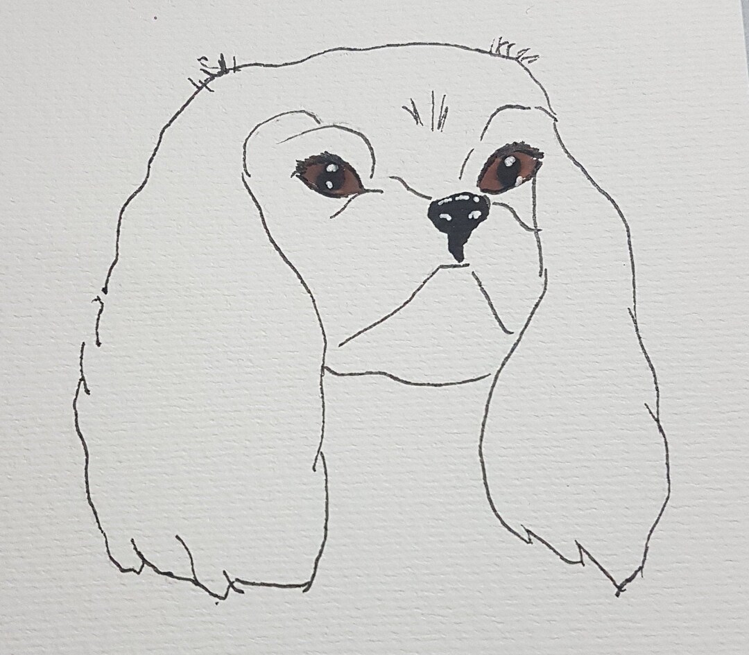 Cavalier King Charles Line Art Line Art Cavalier Art Cavvy - Etsy