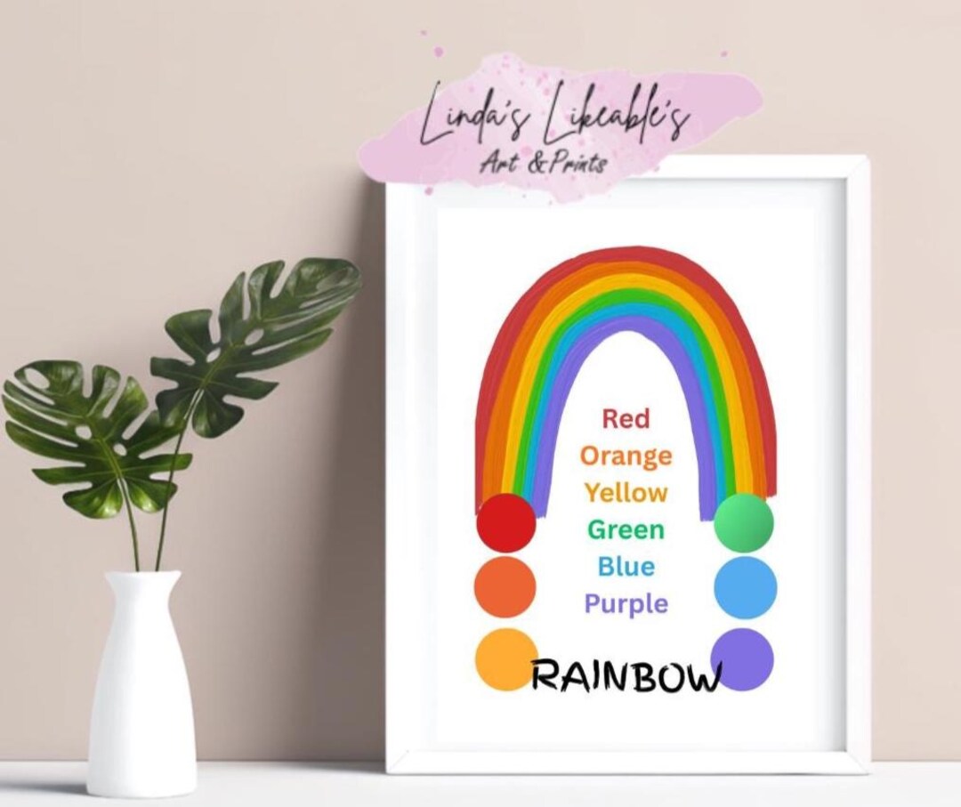 Rainbow Color Chart Print | Montessori Nursery Decor (digital Download) | Kids Room Art | - Etsy