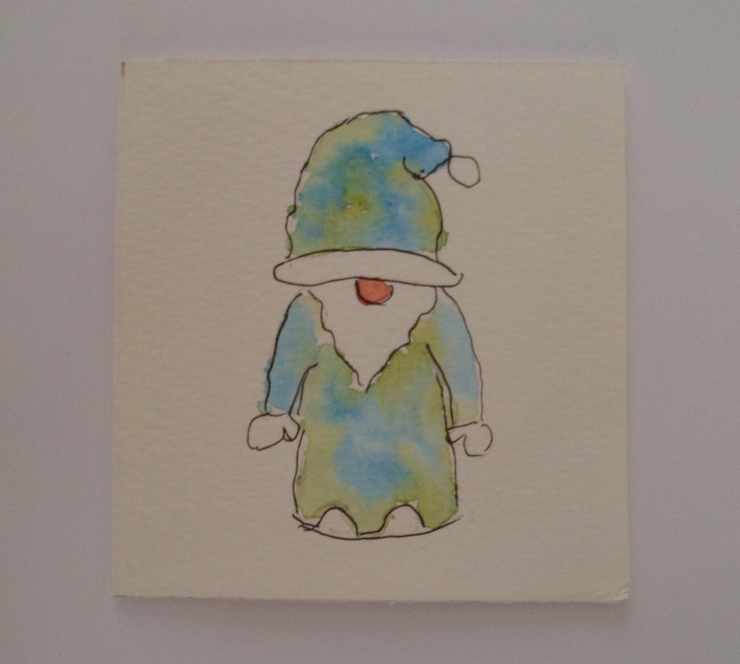 Gonk Card X 2 Watercolour Gonk Cards Christmas Card Blank - Etsy