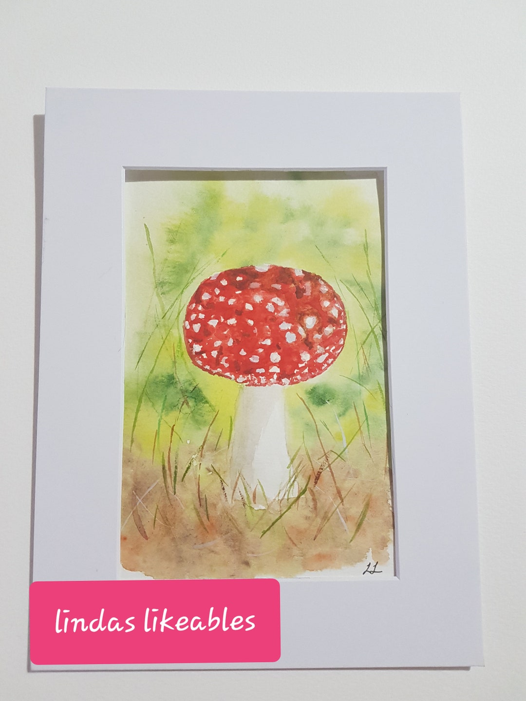 Toadstool Art Toadstool Painting Watercolour Toadstool - Etsy