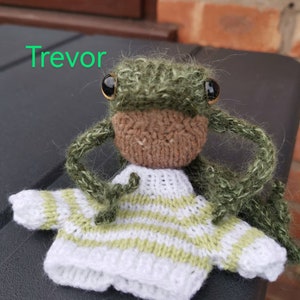 Hand Knitted Frog. With Sweater - Etsy UK