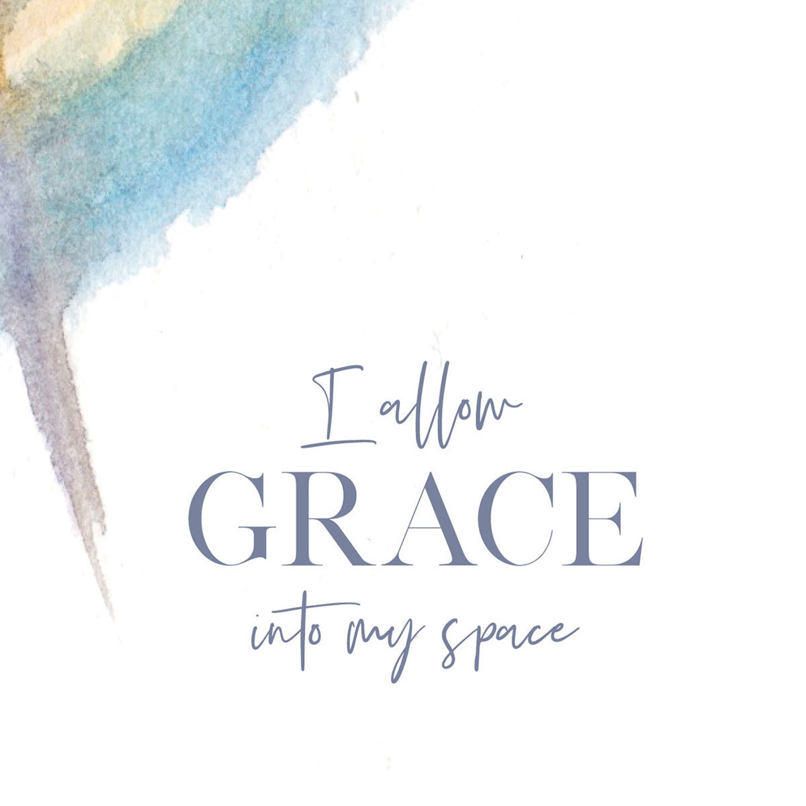 I Allow Grace Into My Space Art Print. Watercolor Wall Art. Modern Art ...
