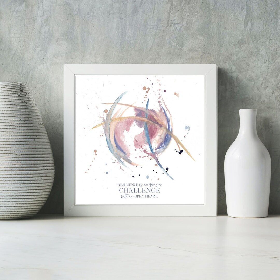 Accepting a Challenge Art Print. Watercolor Wall Art. Modern Art ...