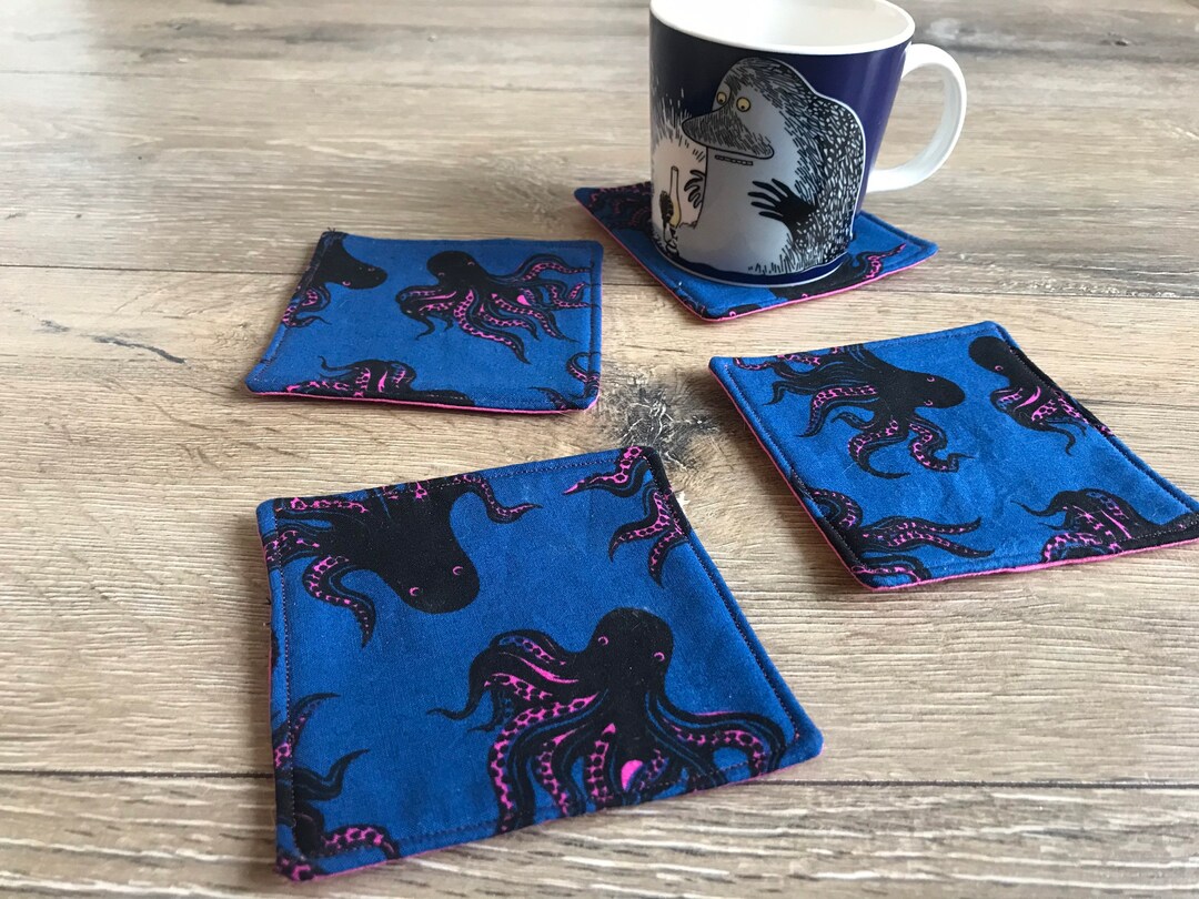 Octopus Coasters, Octopus Gift, Octopus Print, Nautical Decor, Teacher ...