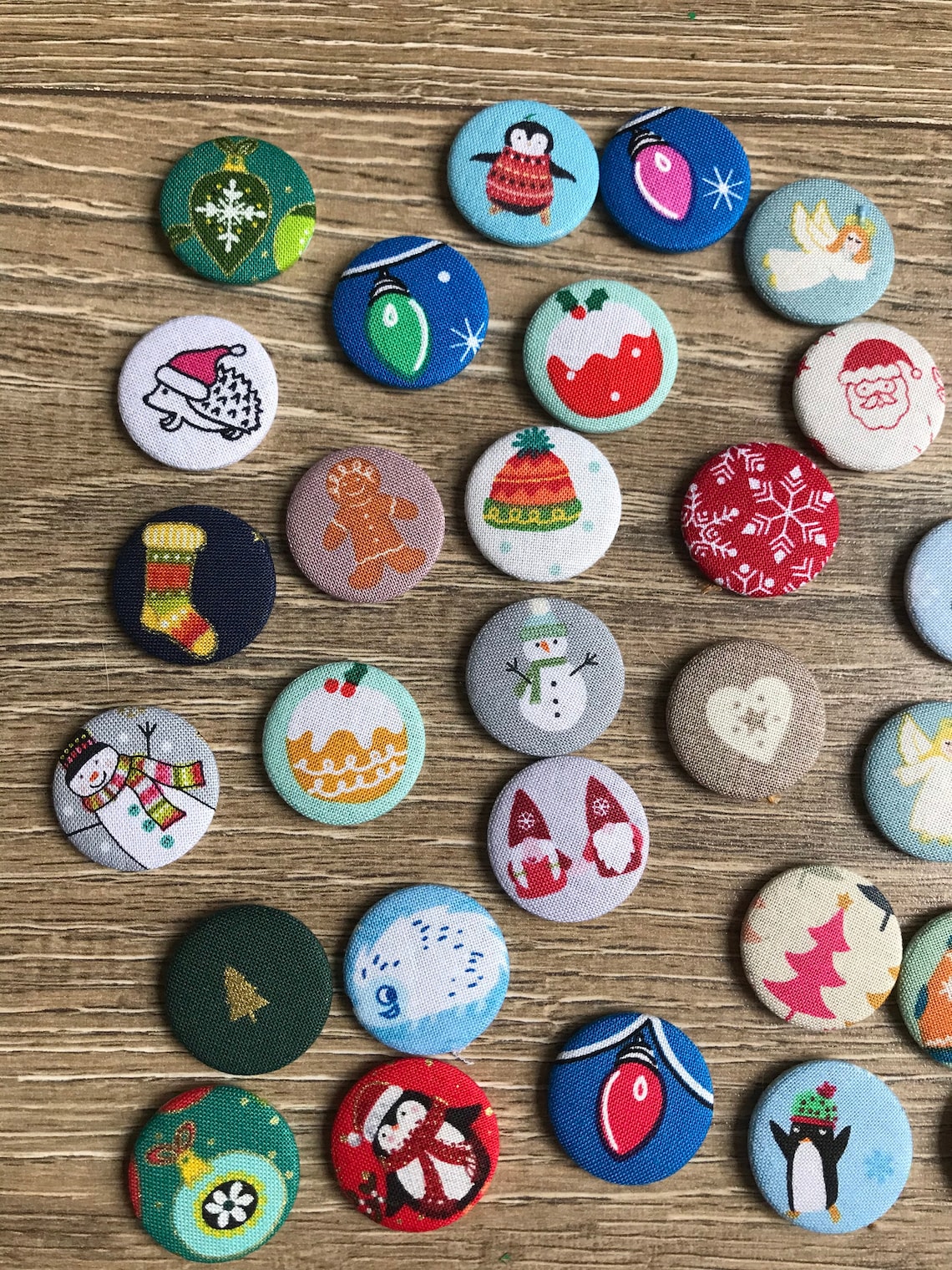 Set of Christmas Badges, Christmas Magnets, Christmas Badge, Christmas ...