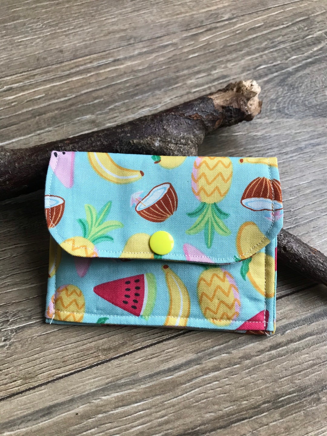 Tropical Fruit Card Purse, Small Purse, Card Holder, Fruit Purse, Fruit ...