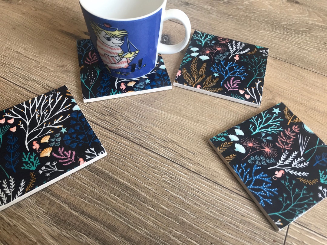 Coral Coasters, Coral Print, Coral Gift, Coral Homeware, Coral Decor ...