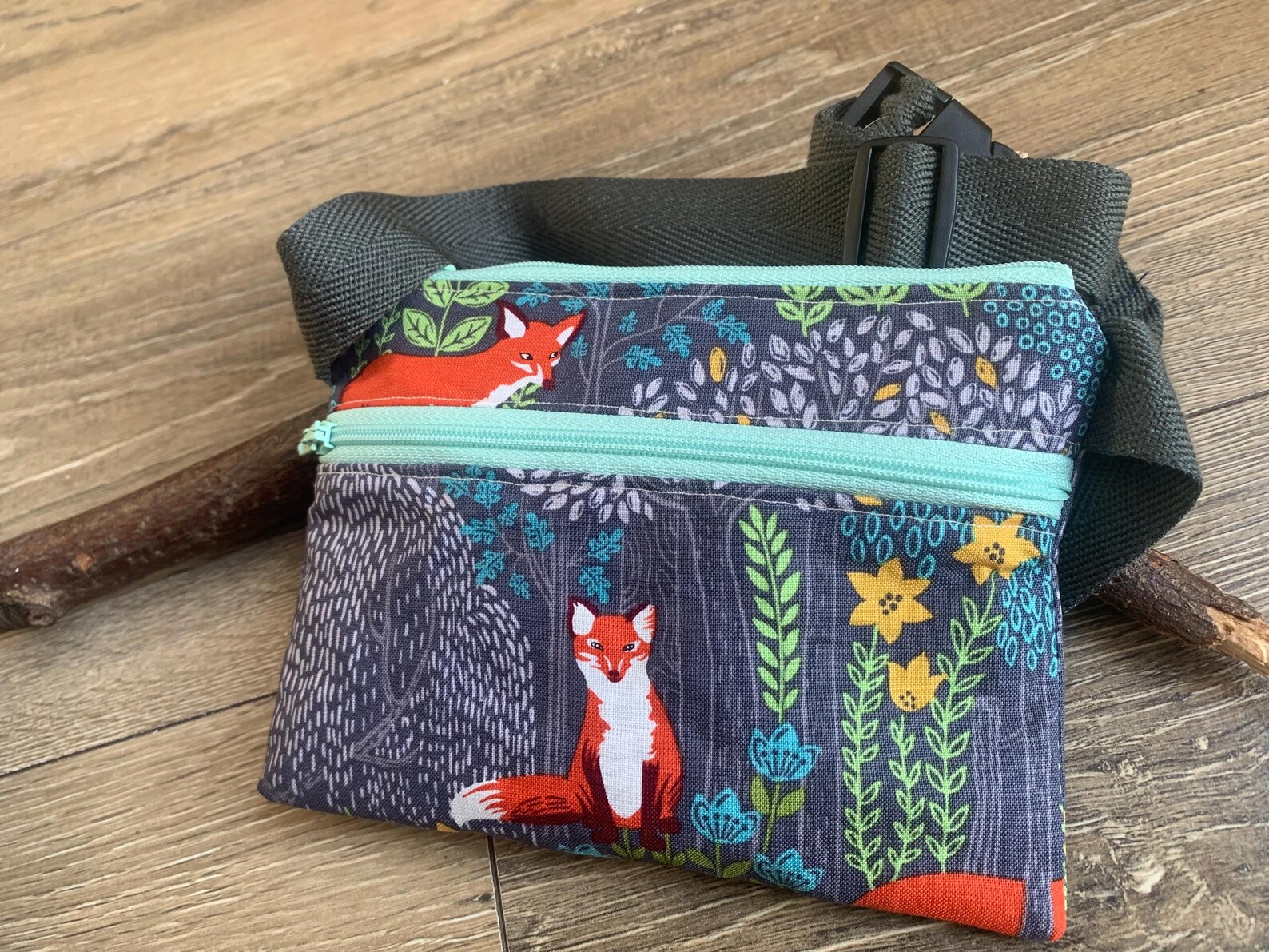 Fox Cash Bag, Fox Fanny Pack, Small Bag, Fox Print Bag, Fox Print, Fox ...