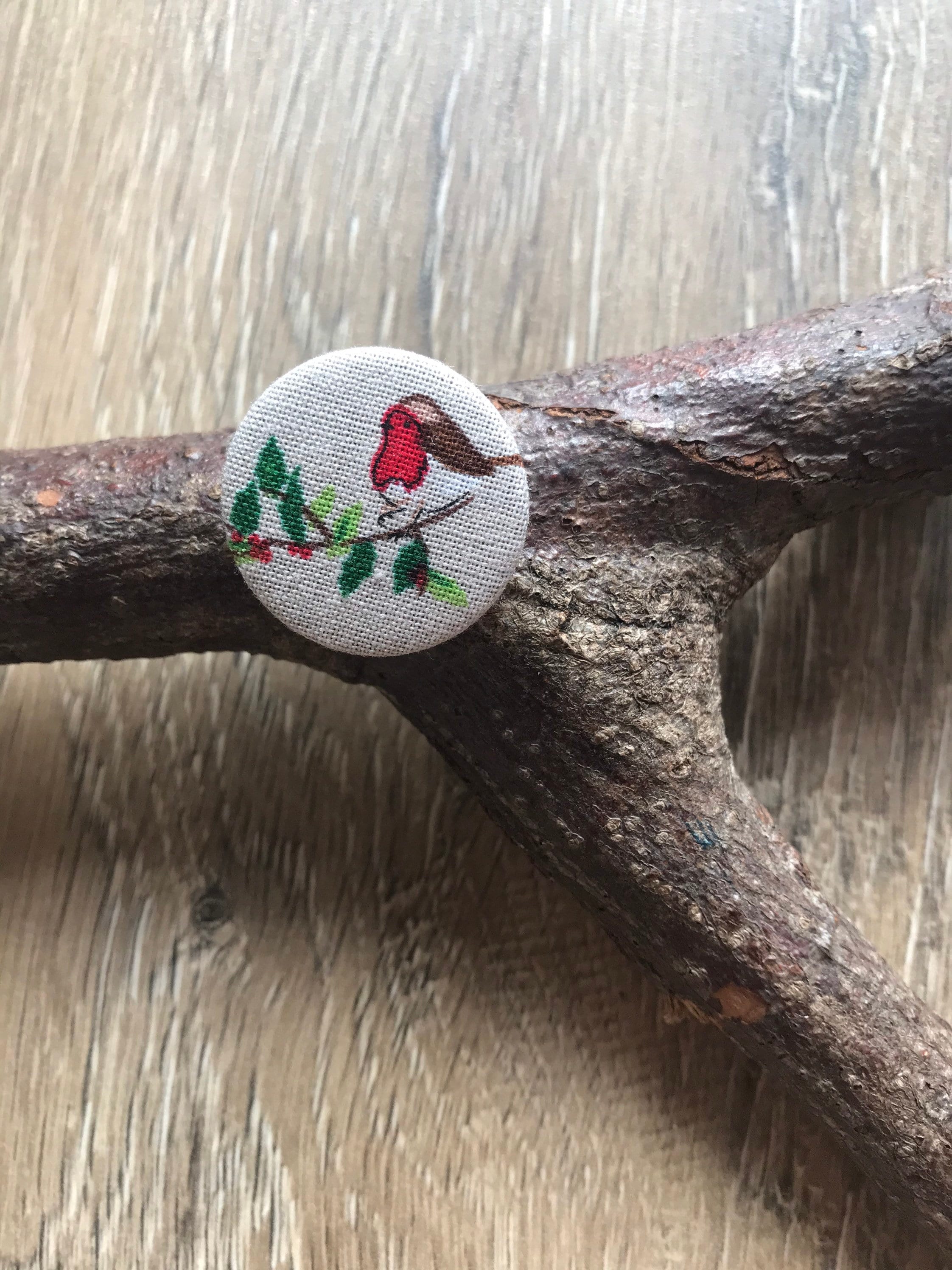 Robin Badge, Robin Pin, Robin Print, Robin Gift, Christmas Badge ...