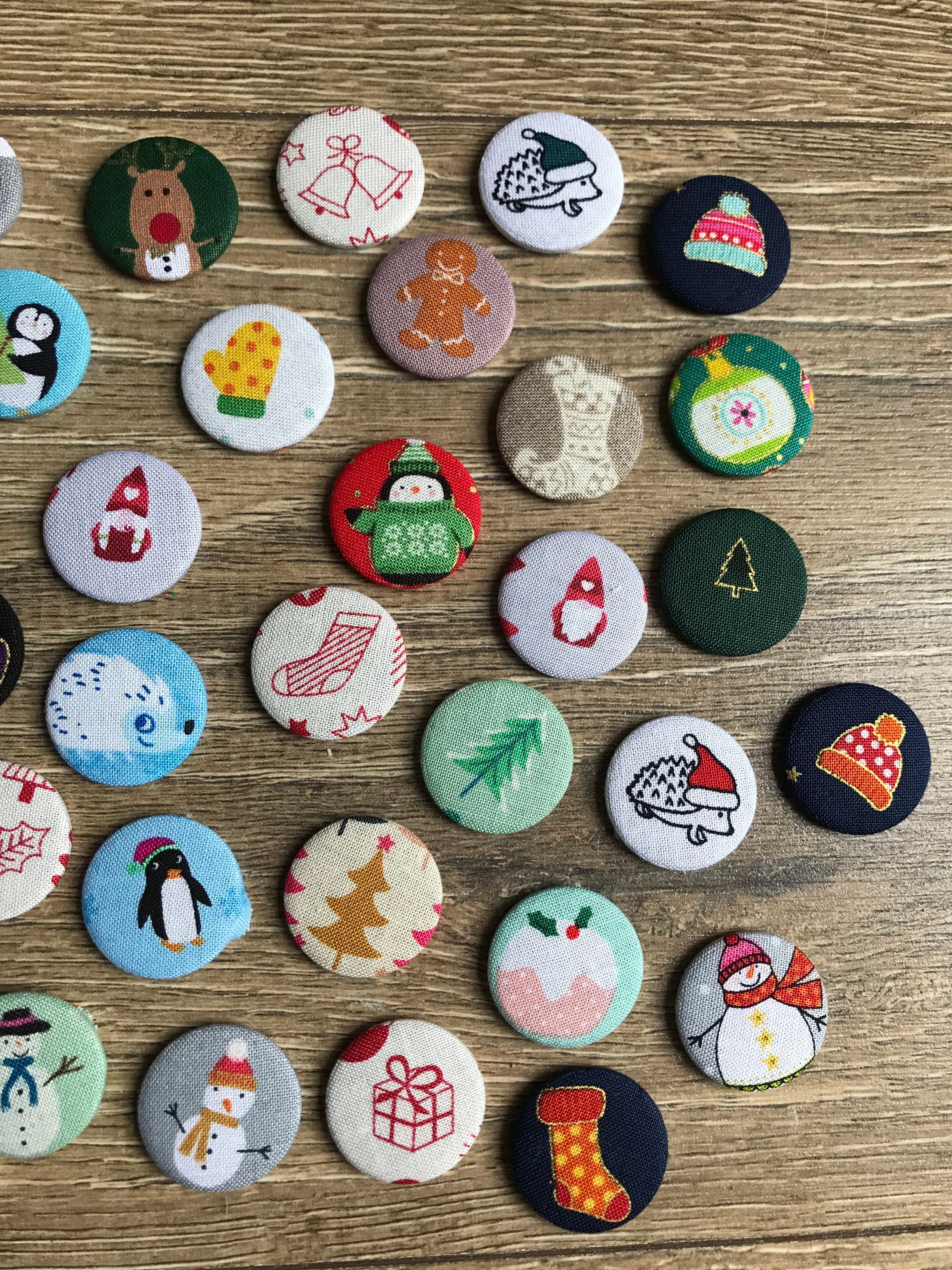 Set of Christmas Badges, Christmas Magnets, Christmas Badge, Christmas ...