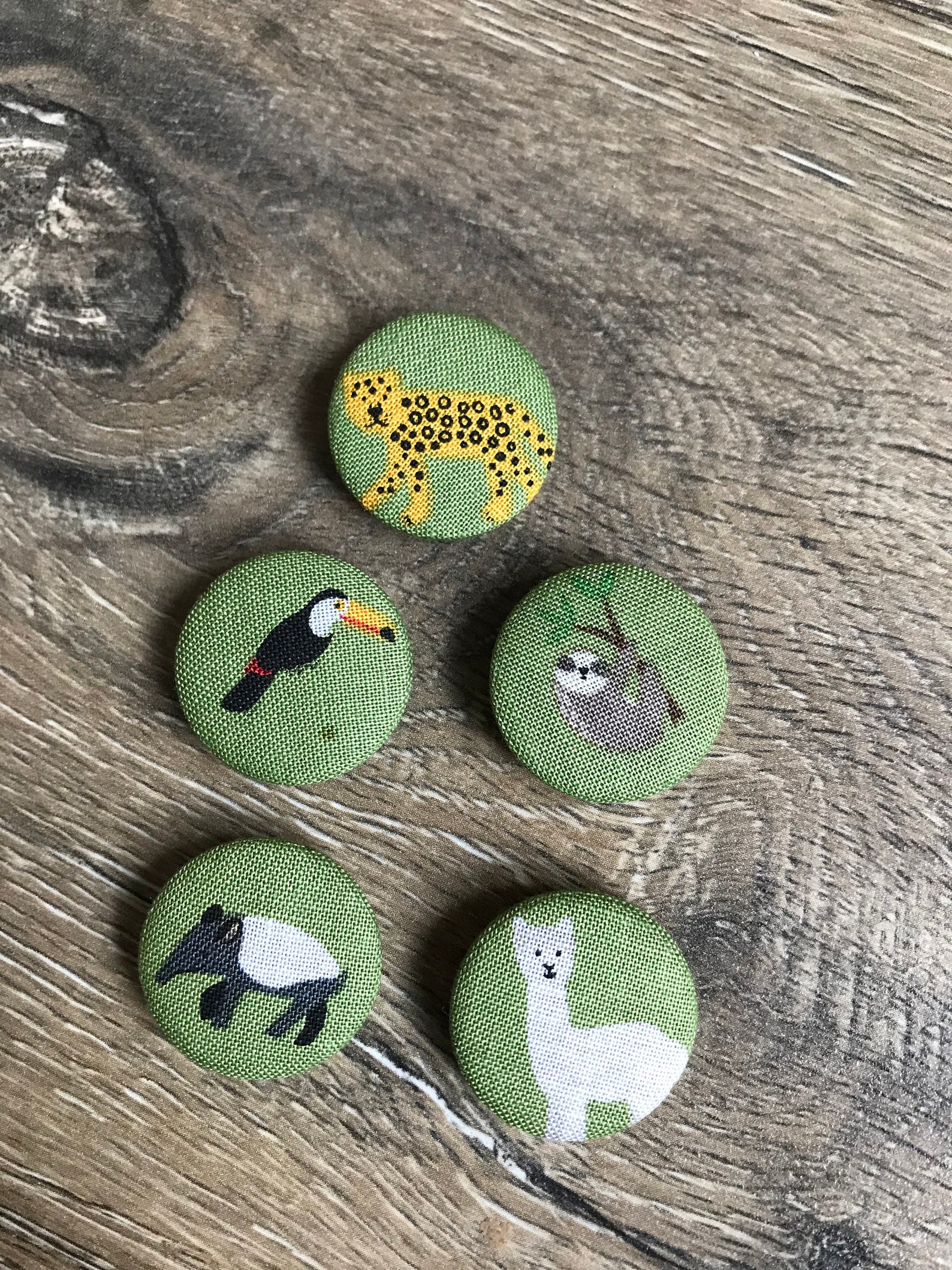 Animal Badge Animal Pin Cheetah Badge Toucan Badge Sloth - Etsy UK