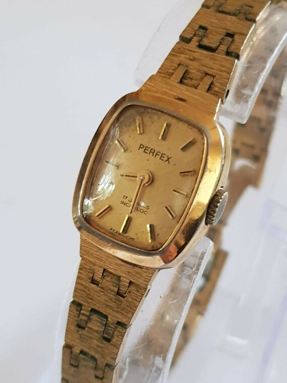 Vintage Perfex 17 Jewels Ladies Mechanical Watch Work… - Gem