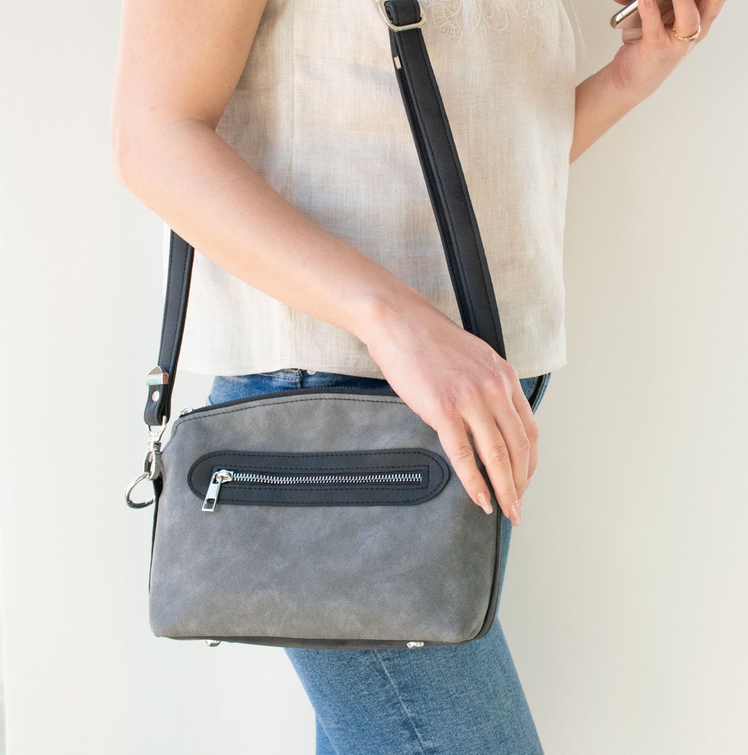 Gray Nubuck Bag,gray Crossbody,gray Nubuck Crossbody,nubuck Crossbody ...