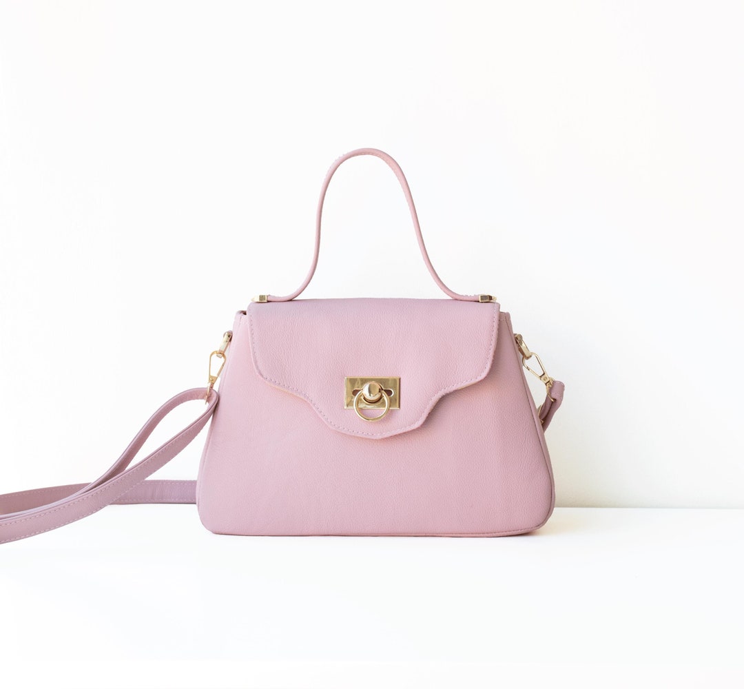 Light Pink Bag,pink Shoulder Bag,leather Shoulder Bag,pink Leather Bag ...