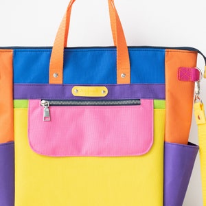 Colour Block Bag, Bag,colourful Handbag,rainbow Backpack,rainbow ...