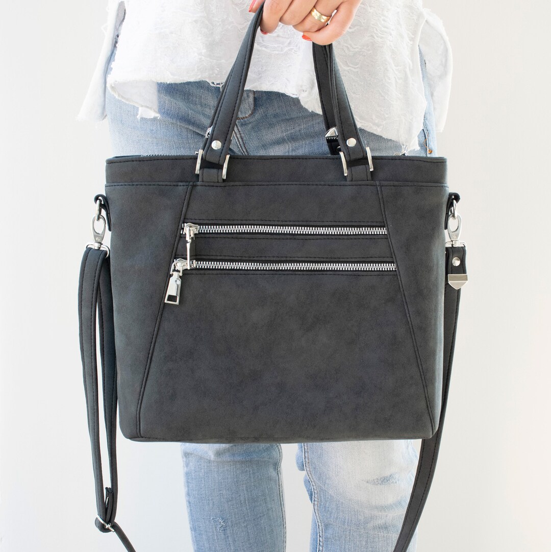Gray Nubuck Bag,gray Nubuck Handbag,dark Gray Bag,gray Crossbody Bag ...