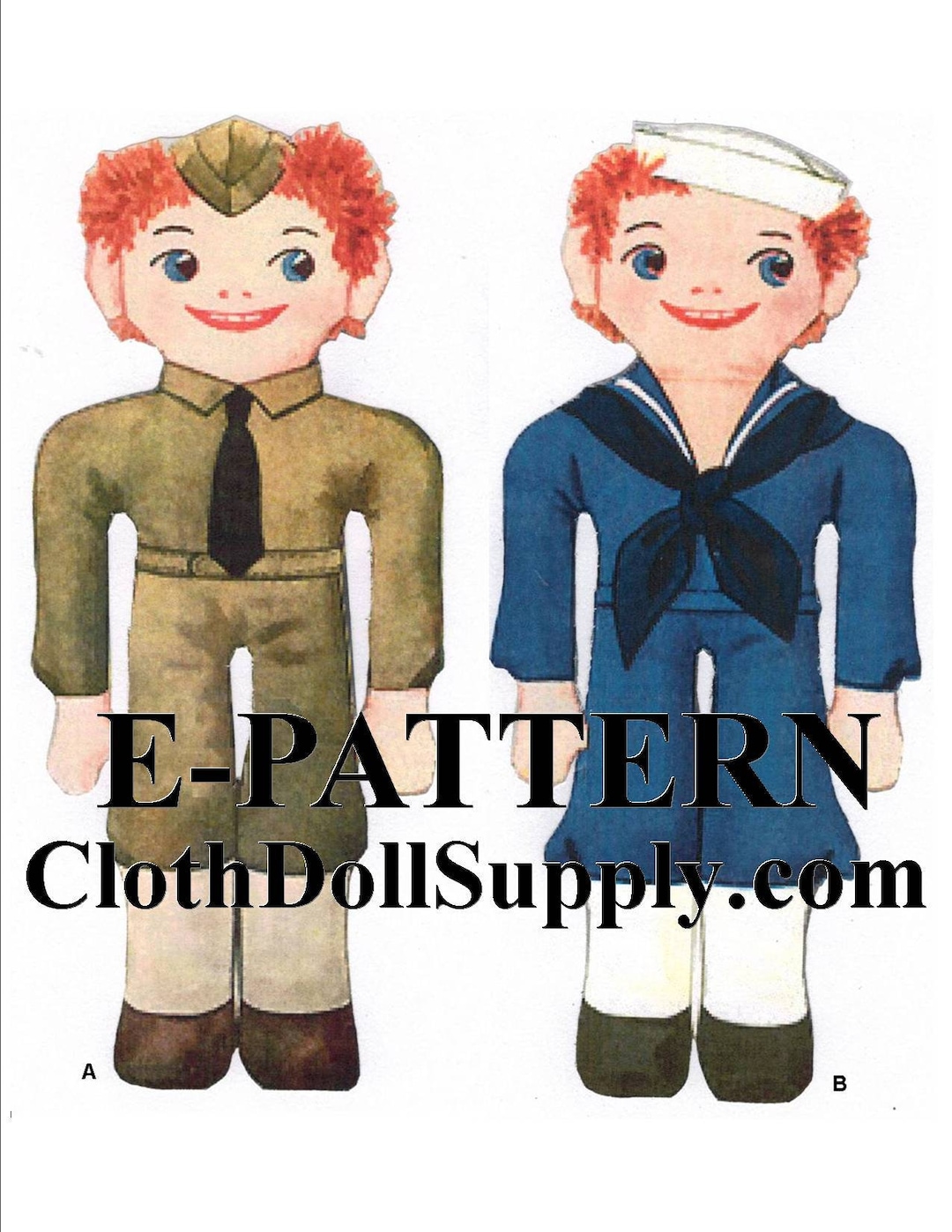 E-pattern Soldier & Sailor Buddy Dolls Sewing Pattern EP 1017 - Etsy