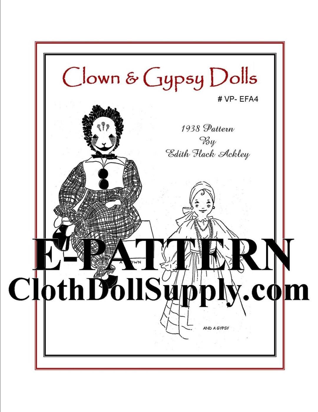 E-pattern – Clown & Gypsy Sewing Pattern by Edith Flack Ackley #EP EFA4 ...