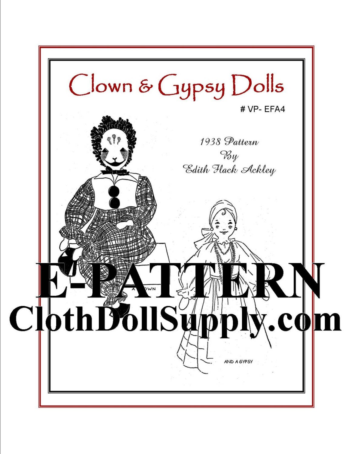 E-pattern – Clown & Gypsy Sewing Pattern by Edith Flack Ackley #EP EFA4 ...