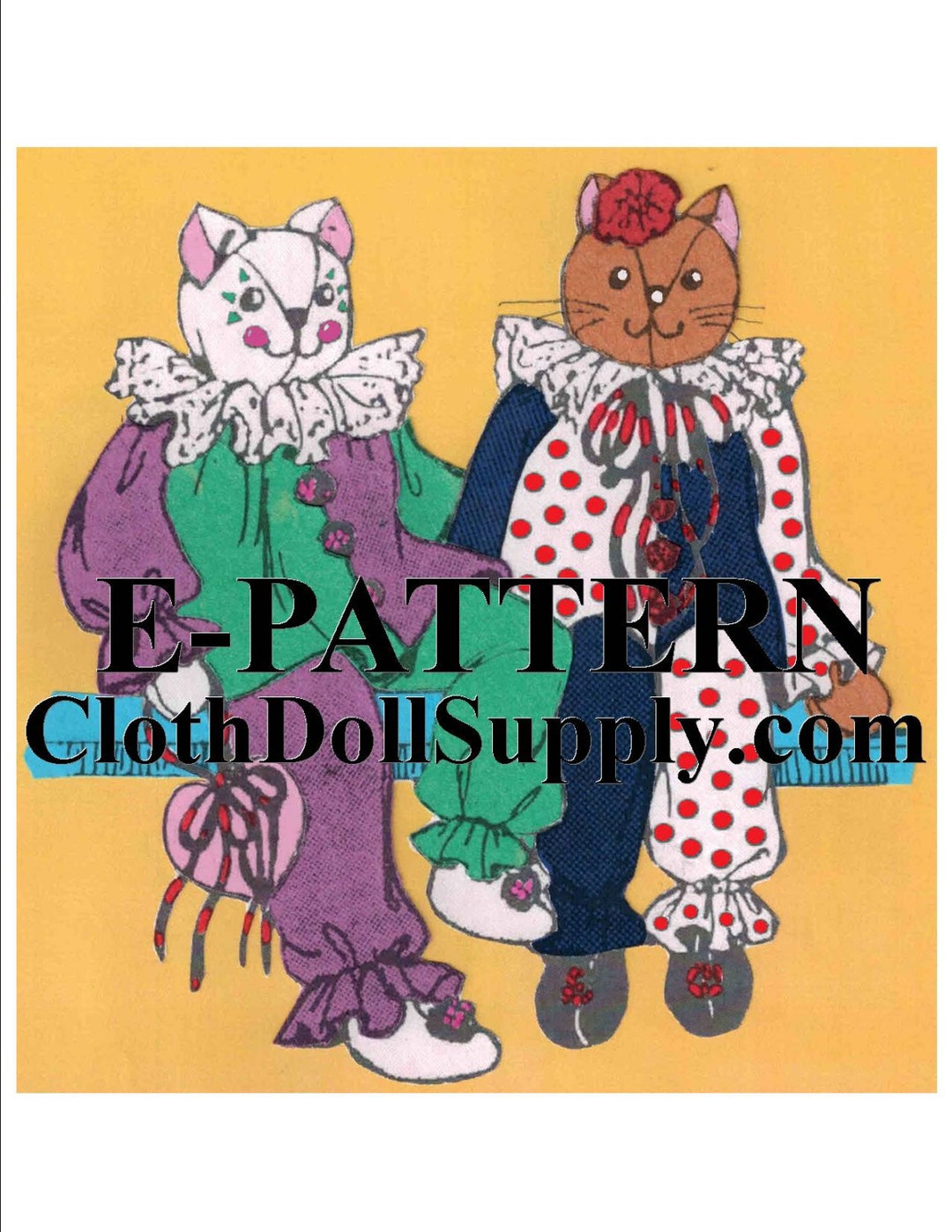 E-pattern – Cat Clowns Doll Sewing Pattern #EP 5143 - Etsy