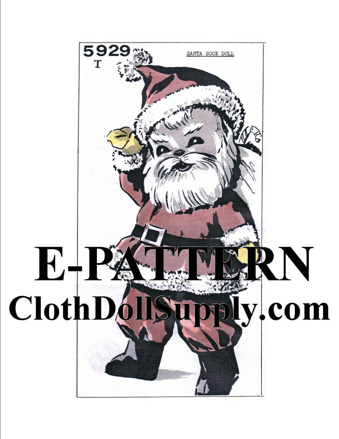 E-pattern – Sock Doll Santa Sewing Pattern #EP 5929 - Etsy