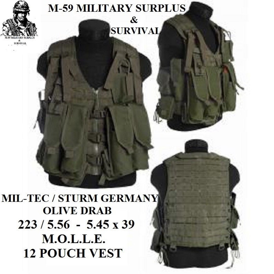 Mil-tec / Sturm Germany 223/5.56 - 5.45 X 39 MOLLE Vest With (12) MOLLE ...