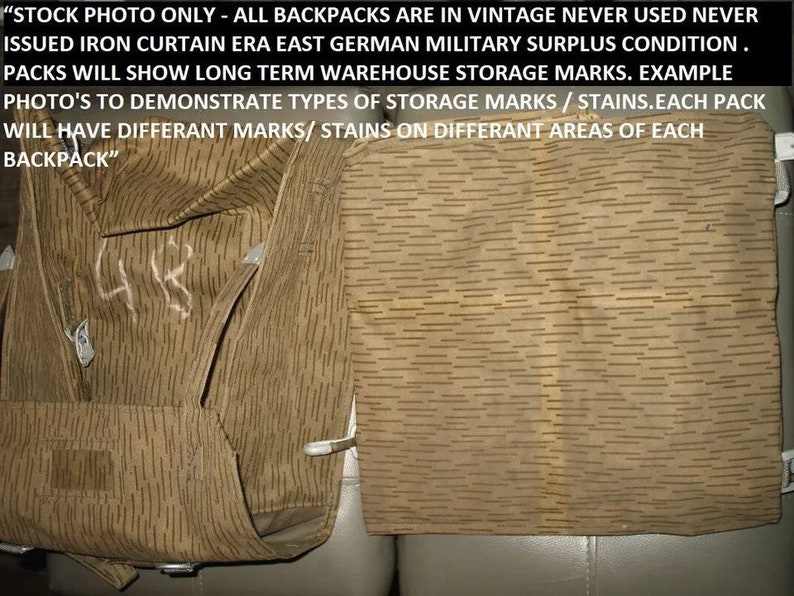 Genuine Berlin Wall Era East German Military Combat Backpack - NEW OLD ...