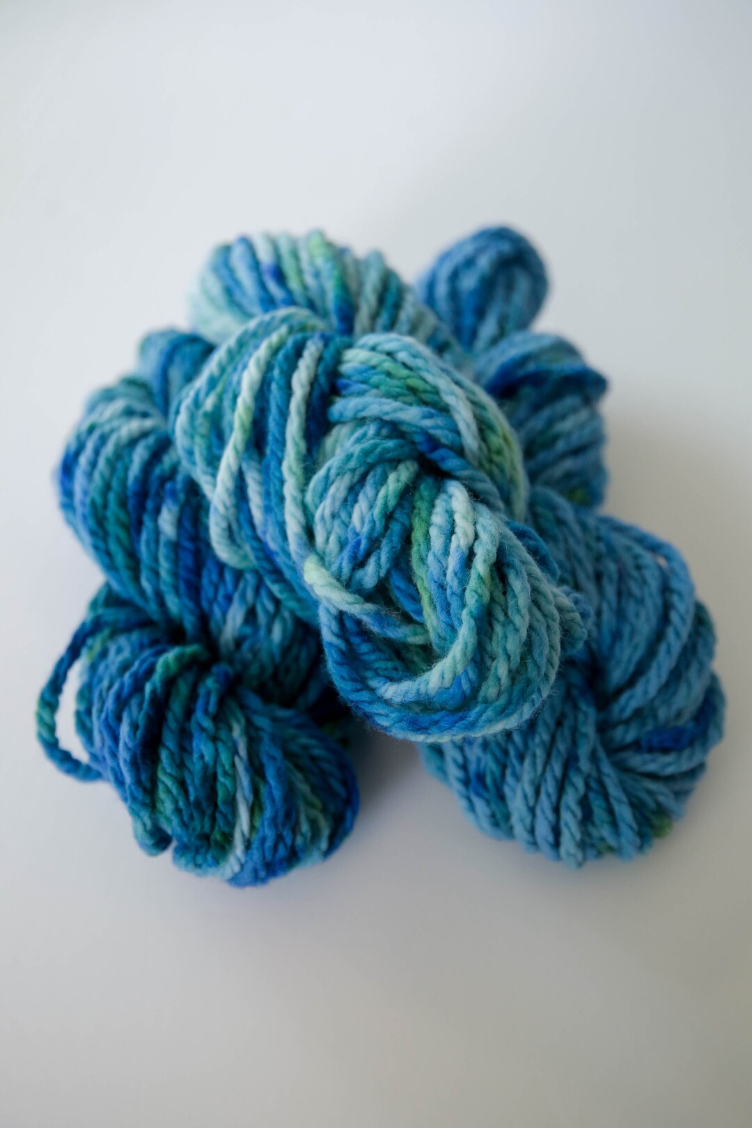 Super Bulky Andean Highland Wool Yarn, Blue, Green Variegated - Etsy
