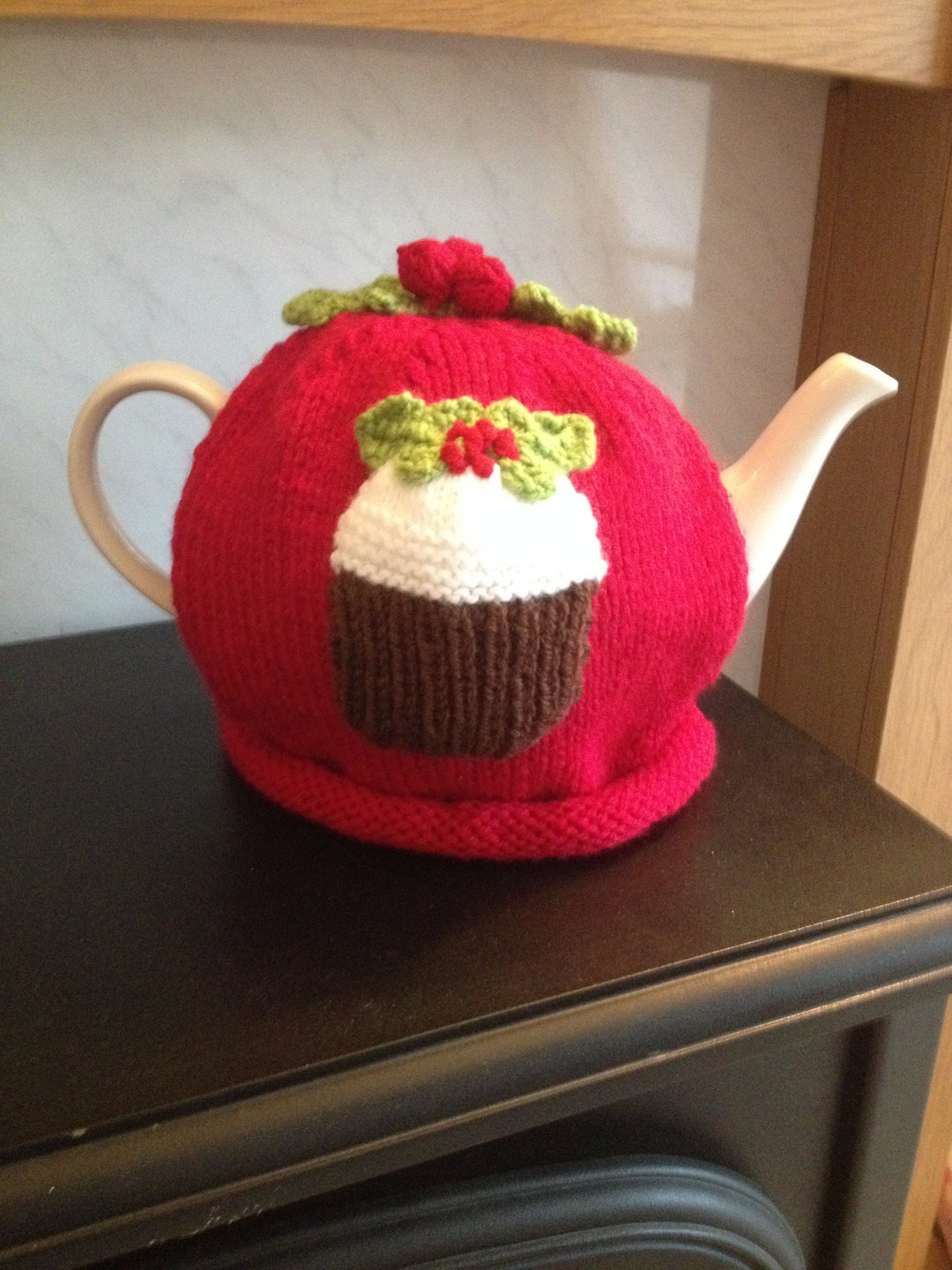 Red Tea Cosy With Christmas Pud - Etsy UK