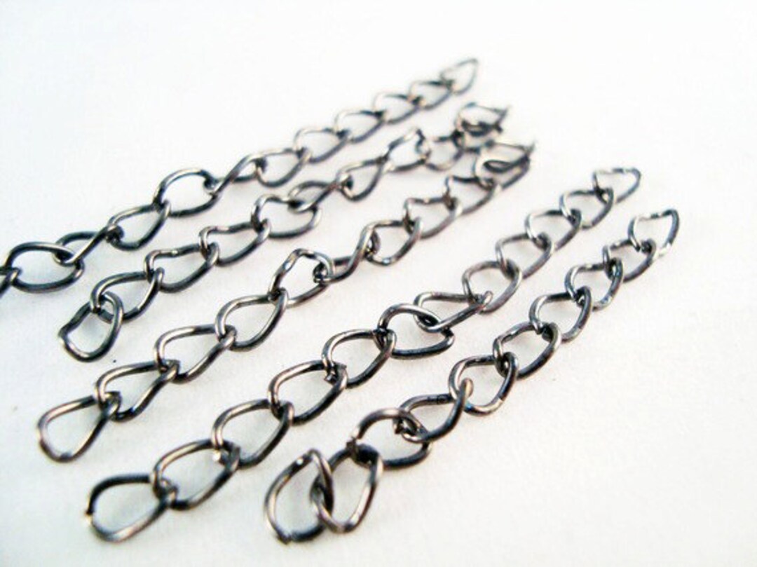 CEG01 Extension Chains Gunmetal Gray or Bright or Aged Silver / Dark ...