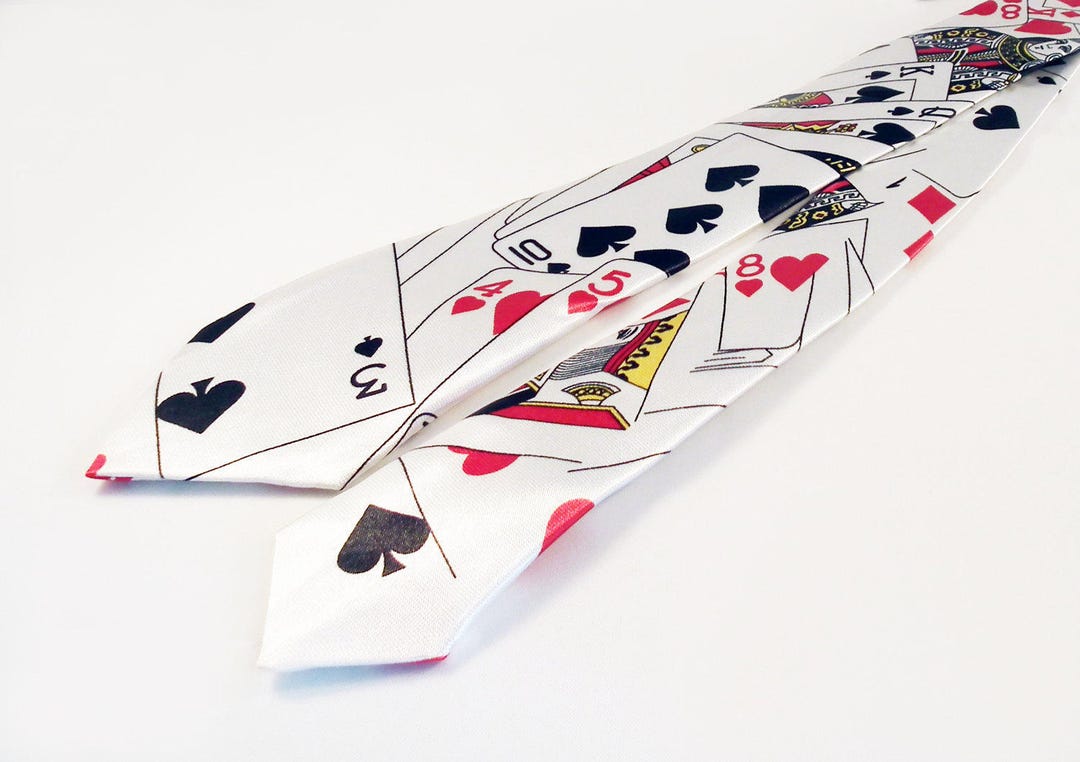 Ties or Bow Ties Poker Casino Cards Las Vegas White or Black 4 Patterns ...