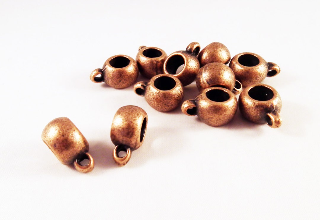 BL23 Lot of Copper Red Round Bails of 16mm X 8mm / 16x8mm Red Copper ...