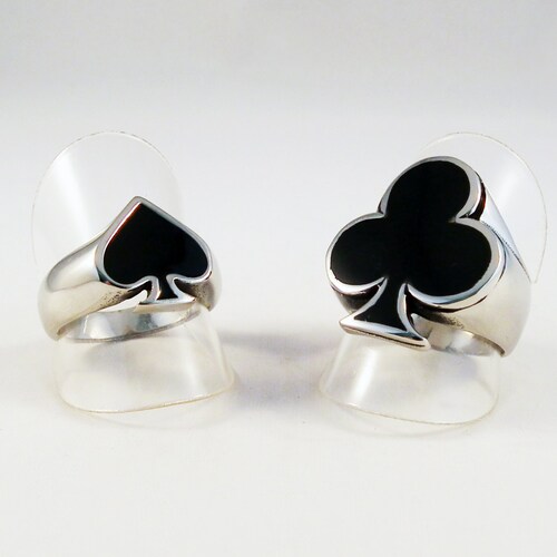 Sterling Silver Playing Card Suits Ring Solid .925 Card Game | Etsy