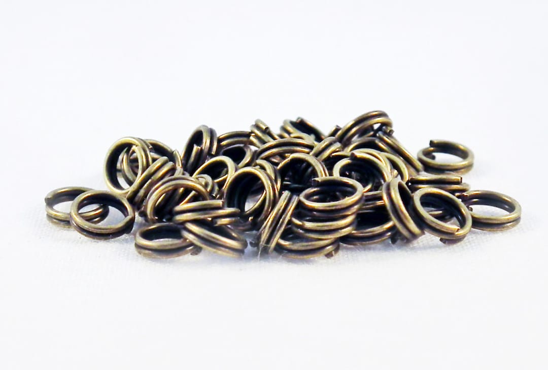 AJ08 - 5mm Bronze Metal Double Loop Open Jump Rings - Etsy