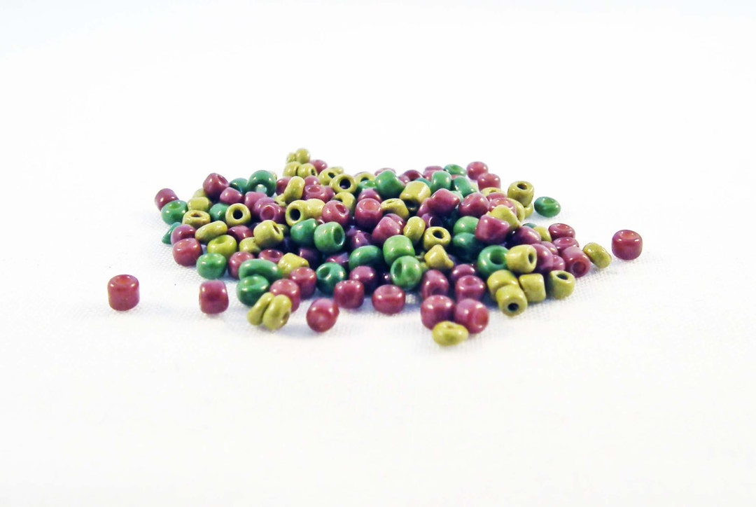 ISP41 - 300 Military Army Camouflage Seed Beads Olive Green Khaki Brown ...