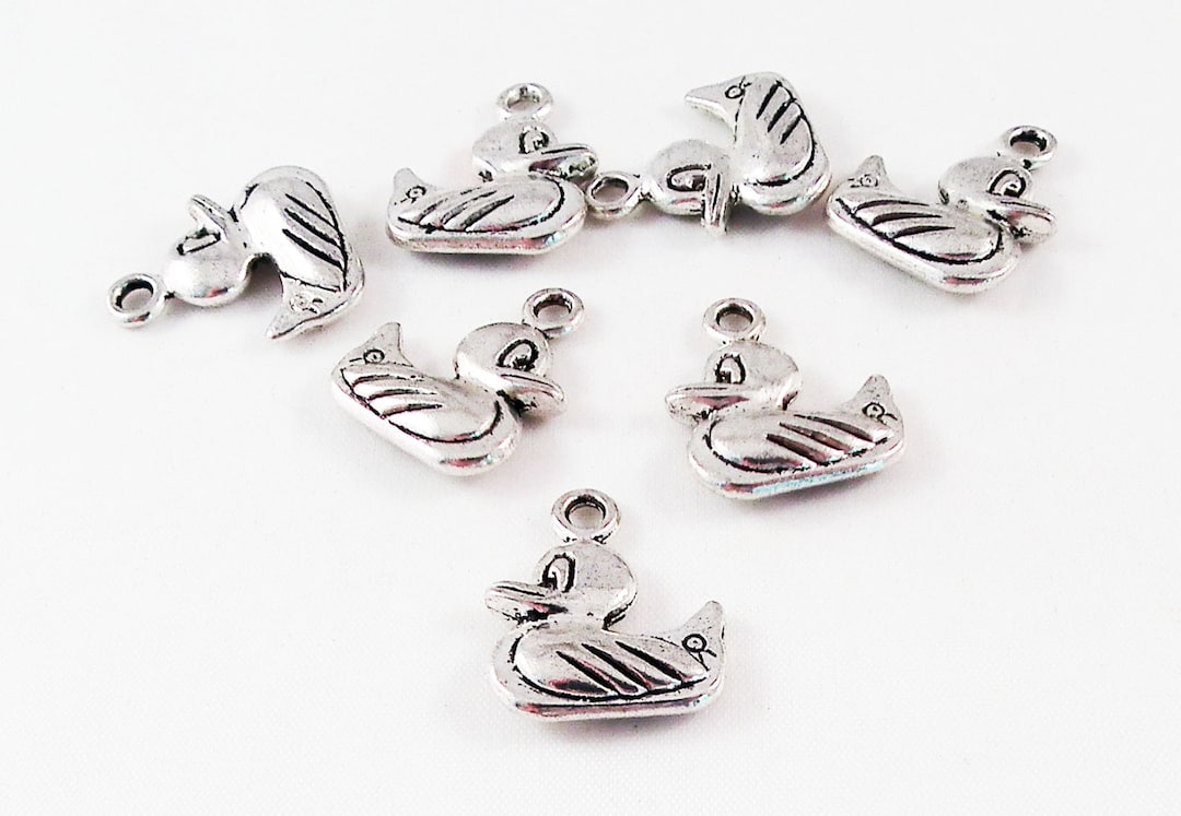 BCP72 6 Charms 3D Pendant Cute Duck Bath Child Birth Tibetan Silver / 6 ...