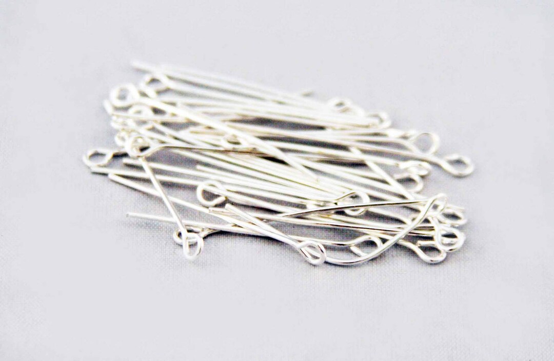CL08 - 40 Pcs of 20mm, Shiny Silver Eye Pins - Etsy