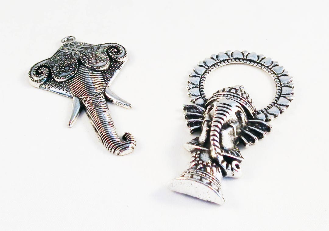 BP63 Models Elephant Trunk Luck Mythology India Silver Ganesha Pendant ...