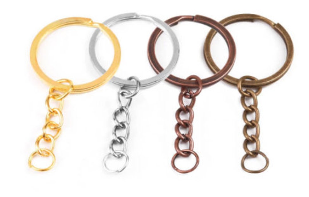 A11201 - Silver Gold Bronze or Red Copper Key Ring / Key Chain Silver ...
