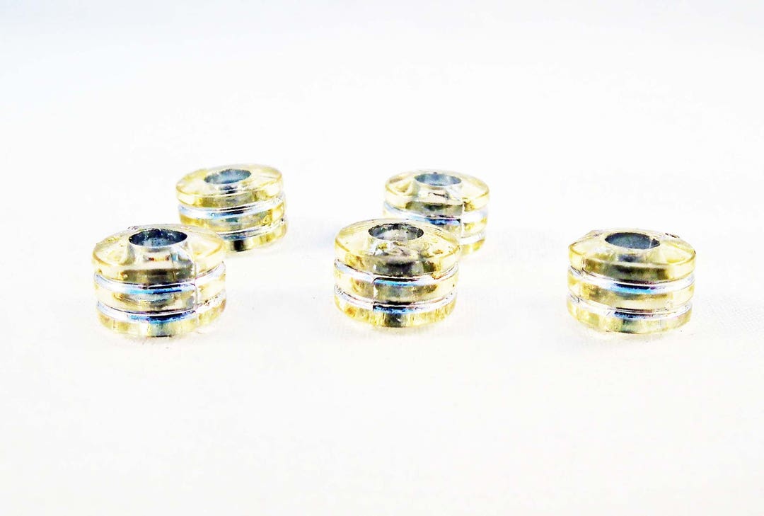 INT90 - Set of 45 Striped Patterned Pearls Pale Gold Transparent 8mm X ...